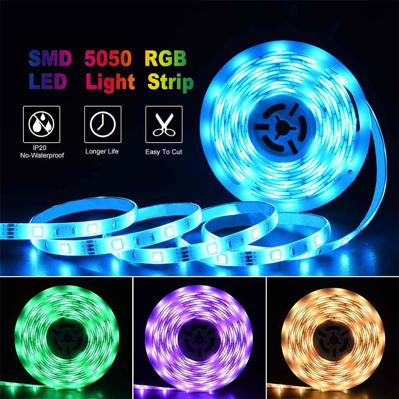 5/10/15 Meters Indoor/Outdoor LED RGB Strip Light Color Changing ...