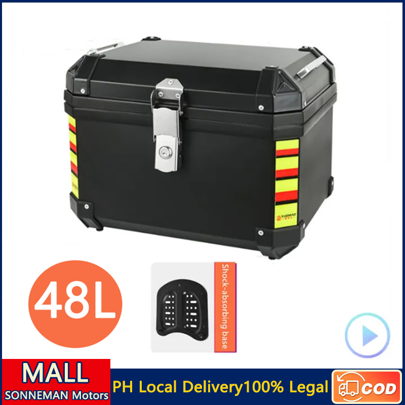 Motorcycle tail box 48L Top Box Tail Box With Plate Holder New Design ...