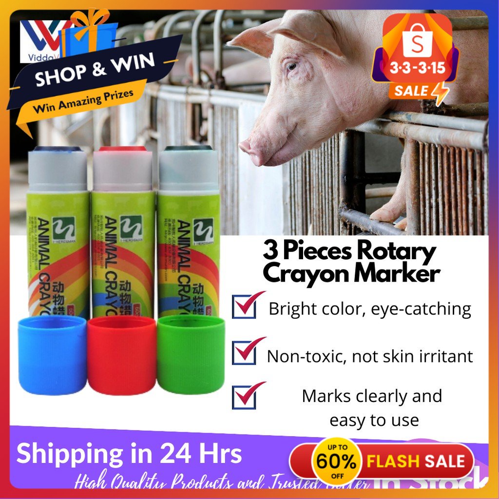 Viddavet 3 PCS Crayon Marker for Pigs and Livestock animal marking ...