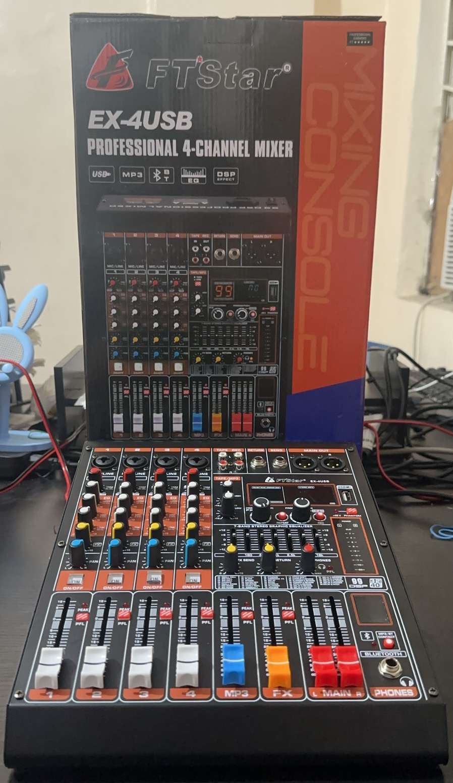 NEW FT STAR Spider 4 CH Professional Mixer, 4-Channel Mixing Console ...