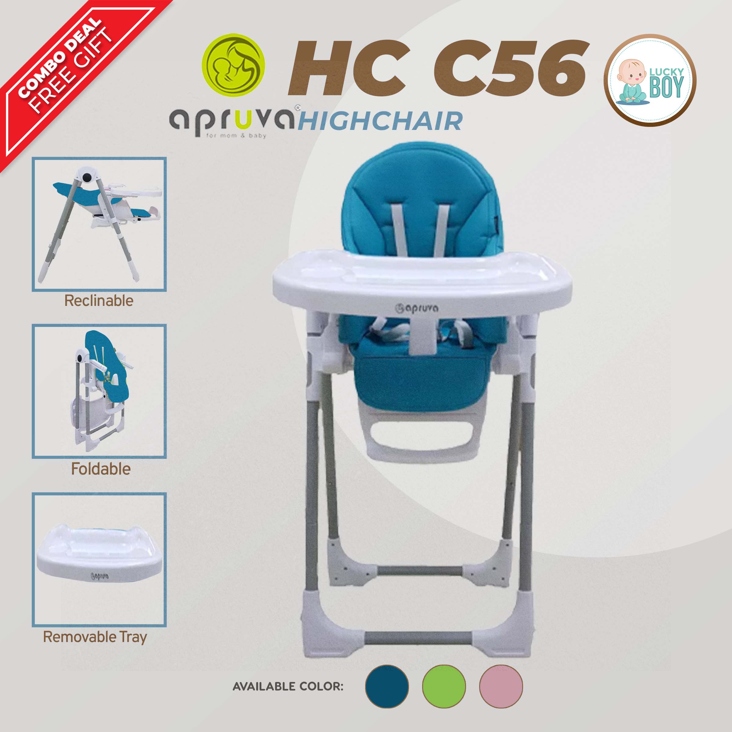 Appruva HC-C56 HIGH Chair Blue | Lazada PH