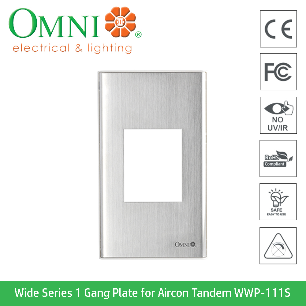 OMNI WS Wide Series 1 Gang Plate For Universal Outlet with Ground ...