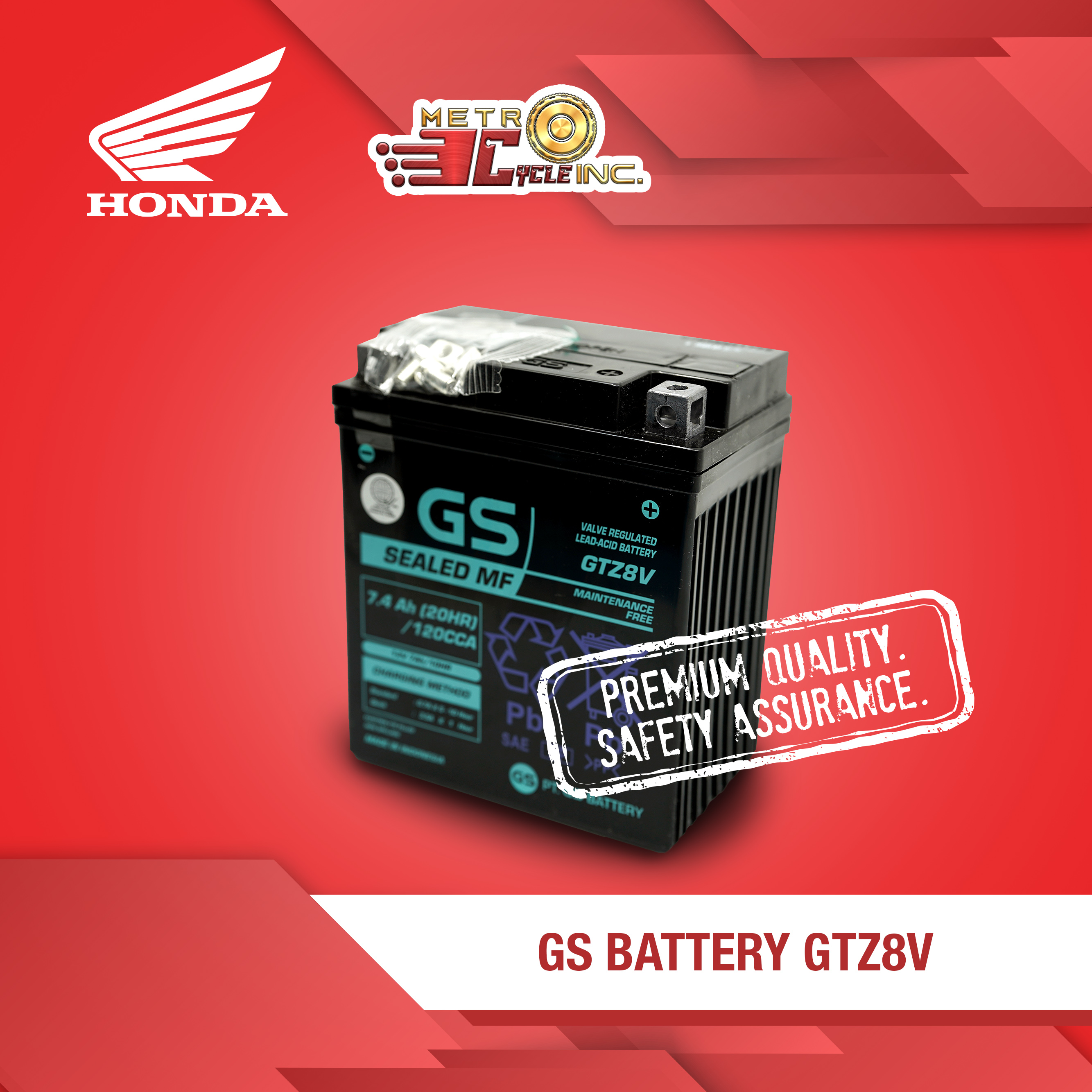 GS Battery GTZ8V for Supremo / PCX150 / Rebel 500 / CB500 / CRF250 ...
