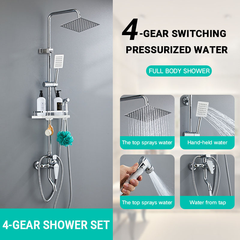 JMW-002 Shower Set Stainless Steel Shower Set Height Adjustable Two-in ...