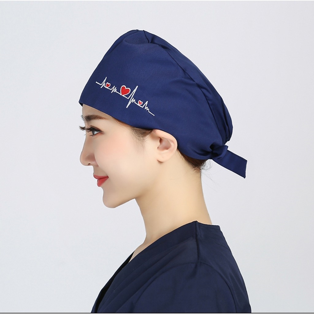 ⊙ Embroidered surgical cap doctor nurse operating room hat female oral ...