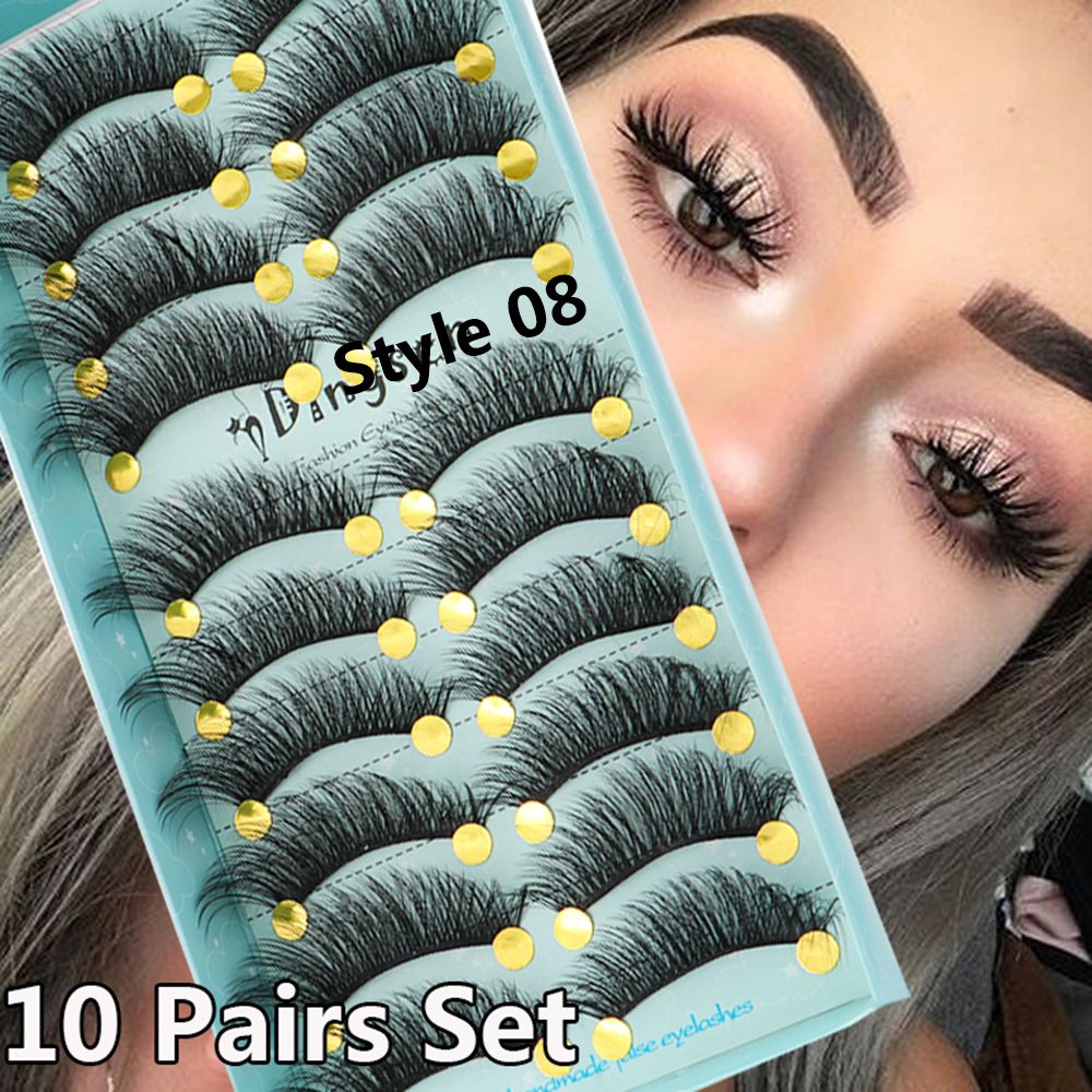 5210A SKONHED 10 Pairs แต่งหน้าสวย ตัวเล็ก ธรรมชาติยาว ปุย 3D Faux Mink Hair เครื่องมือขยาย ขนตา ...