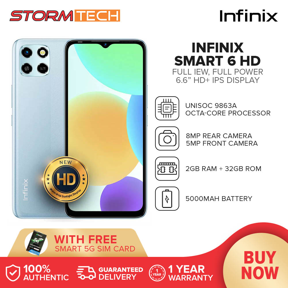 Infinix Smart 6 HD Cellphone | 2GB RAM + 32GB ROM | Octa-core Processor ...