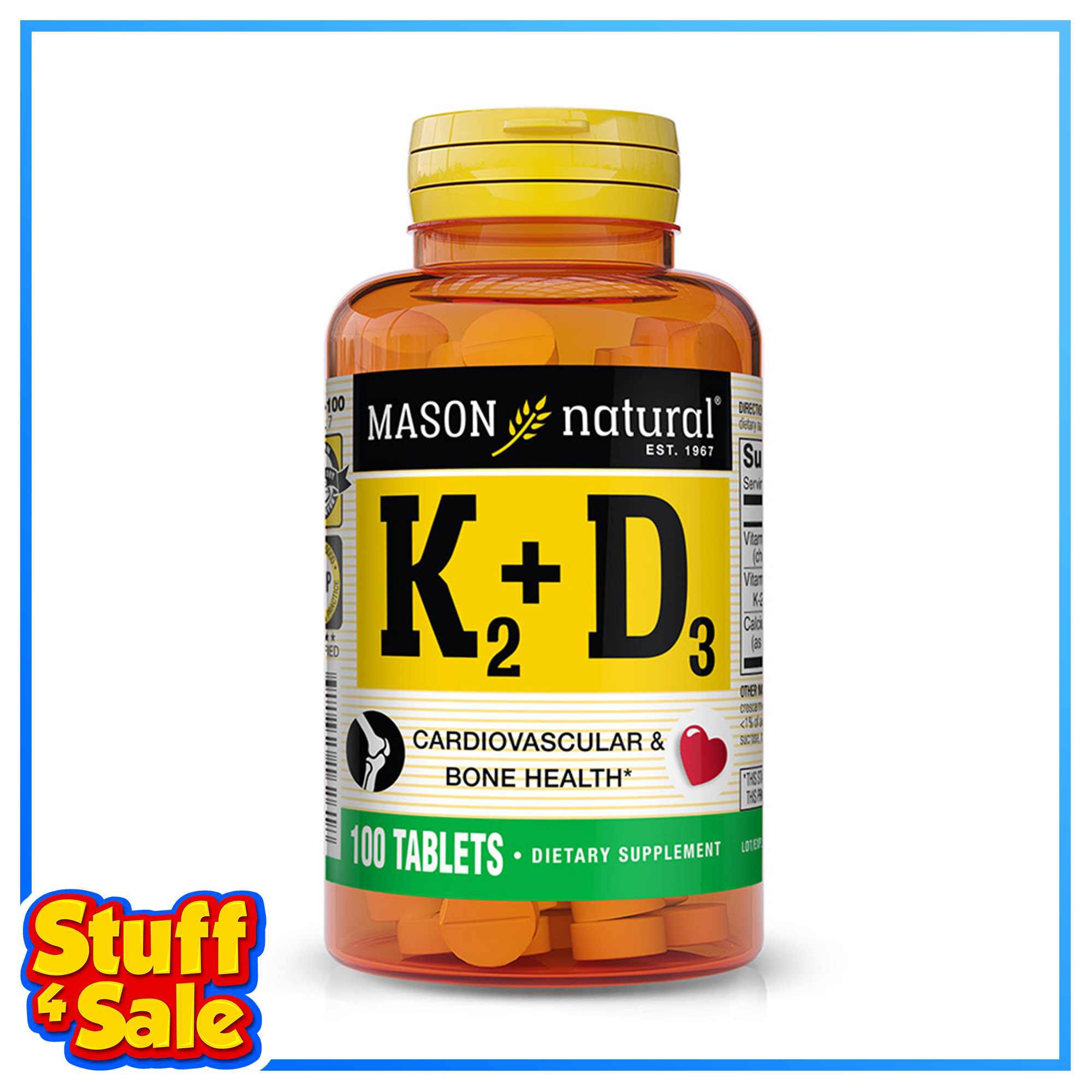 Mason Natural Vitamin K2 Plus VITAMIN D3 100 Tablets | Lazada PH
