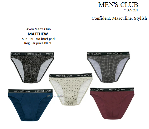 Avon Men's Club MATTHEW 5 in 1 hi-cut brief pack | Lazada PH