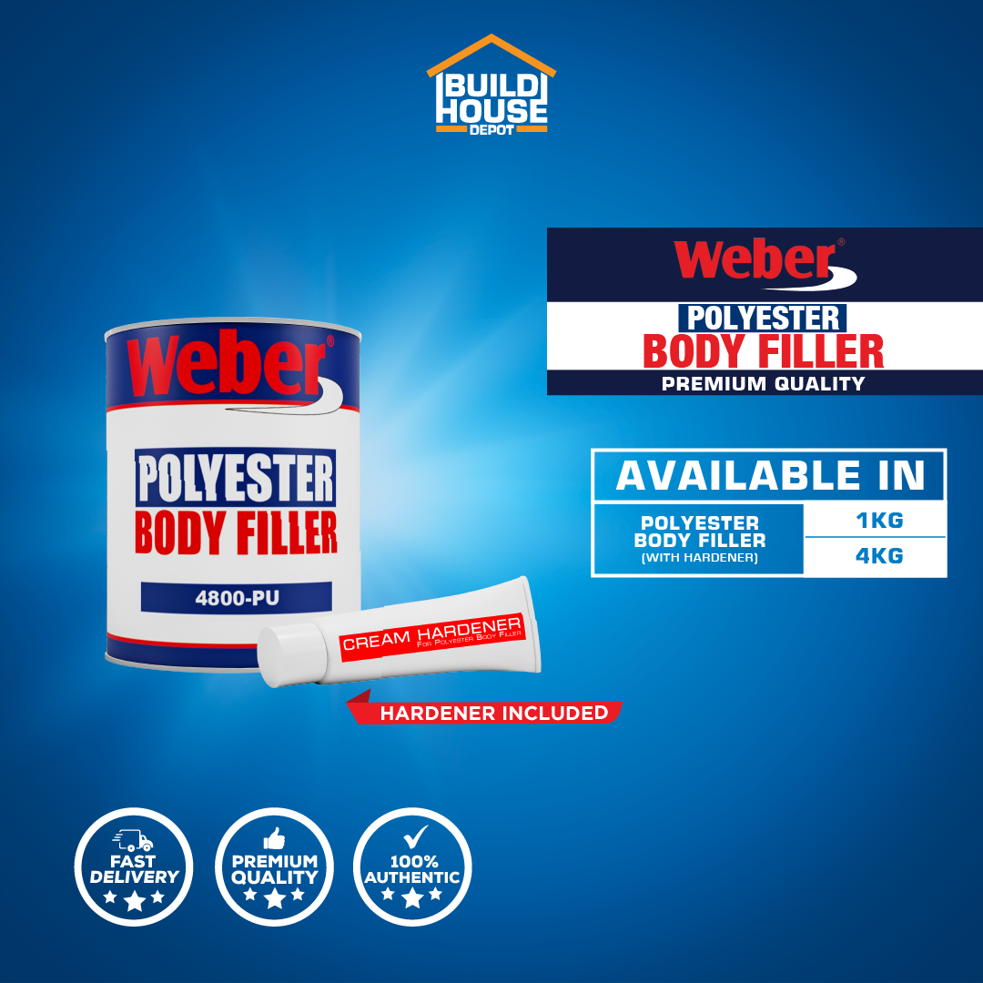 WEBER Polyester Body Filler with Hardener - 1L | 4L | Lazada PH