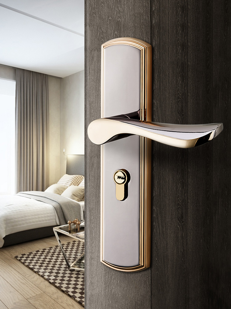 Universal bedroom interior room aluminum alloy door handle handle lock ...