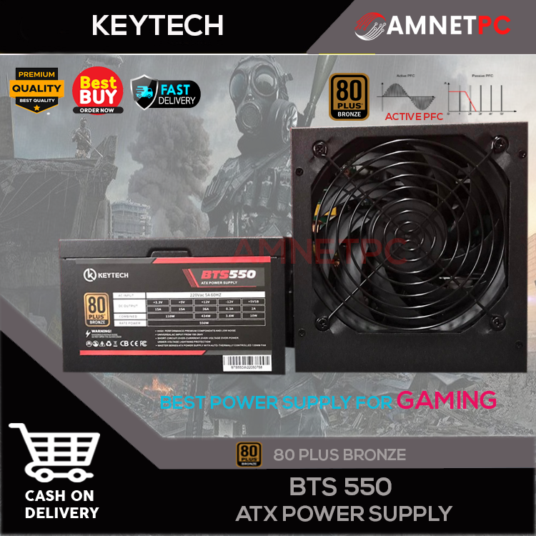 AMNETPC Sale Sale KEYTECH BTS450 ATX Power Supply 80Plus Bronze Rated ...