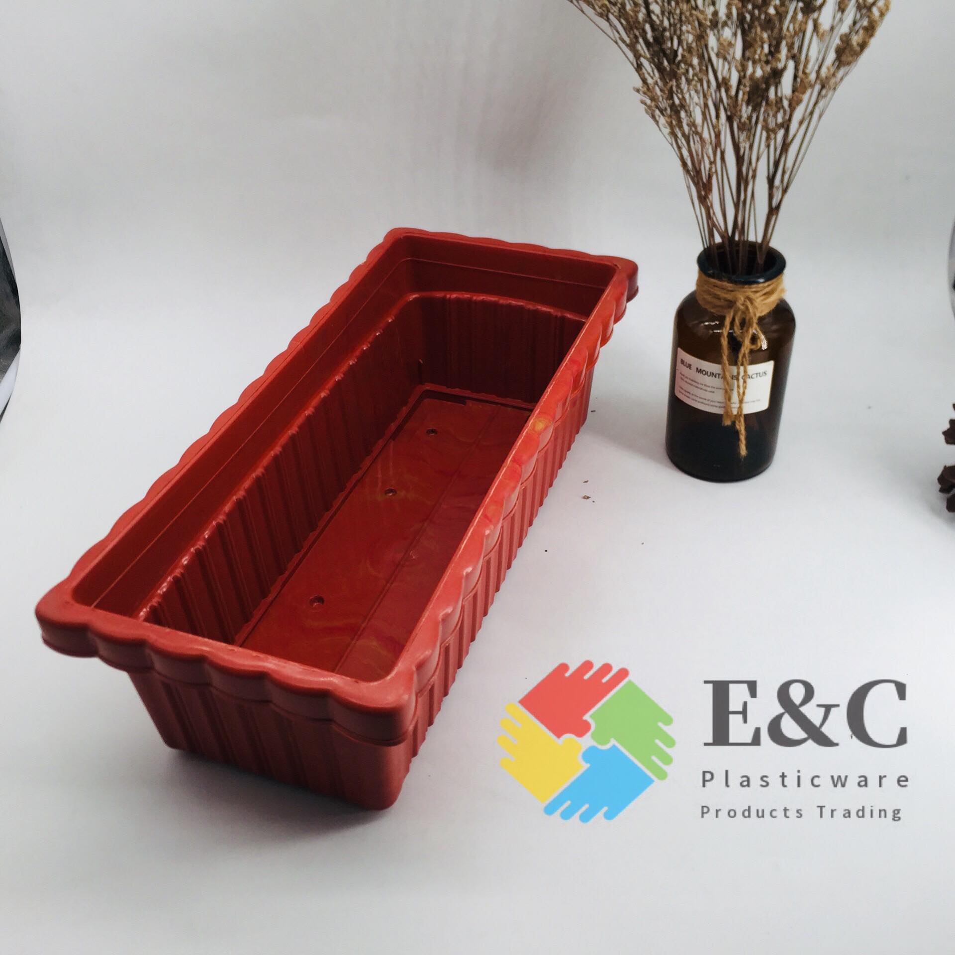 (3pcs )Long Planter Box Outdoor, Rectangular Plastic Pots garden for ...