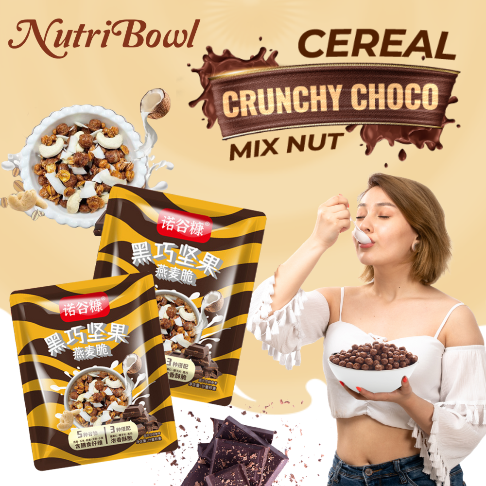 Nutri Bowl Choco Cereal Crunchy Granola Triple Chocolate Cereal Instant Breakfast Nutrious Meal ...