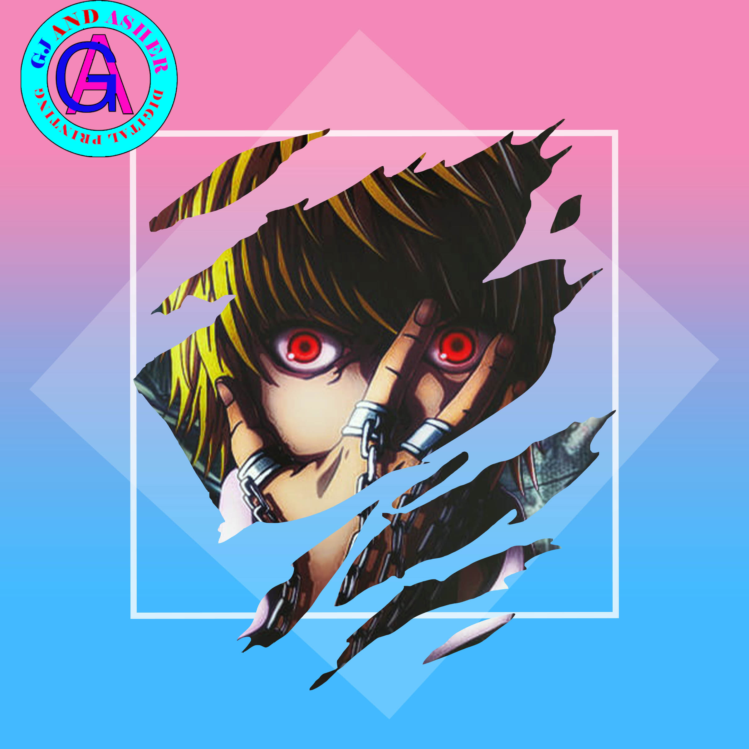 Scratch sticker anime characters and logo - vinyl sticker 100% ...