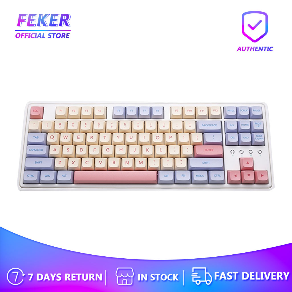 Feker 132key Marshmallow Keycaps XDA Profile PBT Sublimation For 61/68 ...