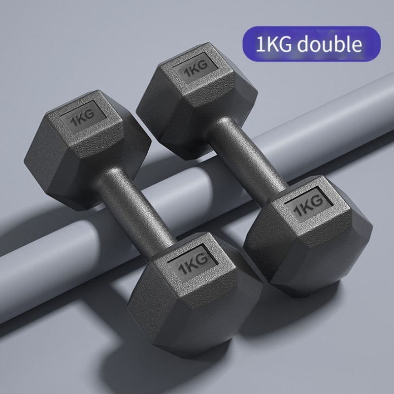 【1 pair/2 pieces】 Dumbbell set 1KG/2KG/2.5KG/3KG/4KG/5KG/6KG/7.5KG/10KG hexagonal dumbbell ...