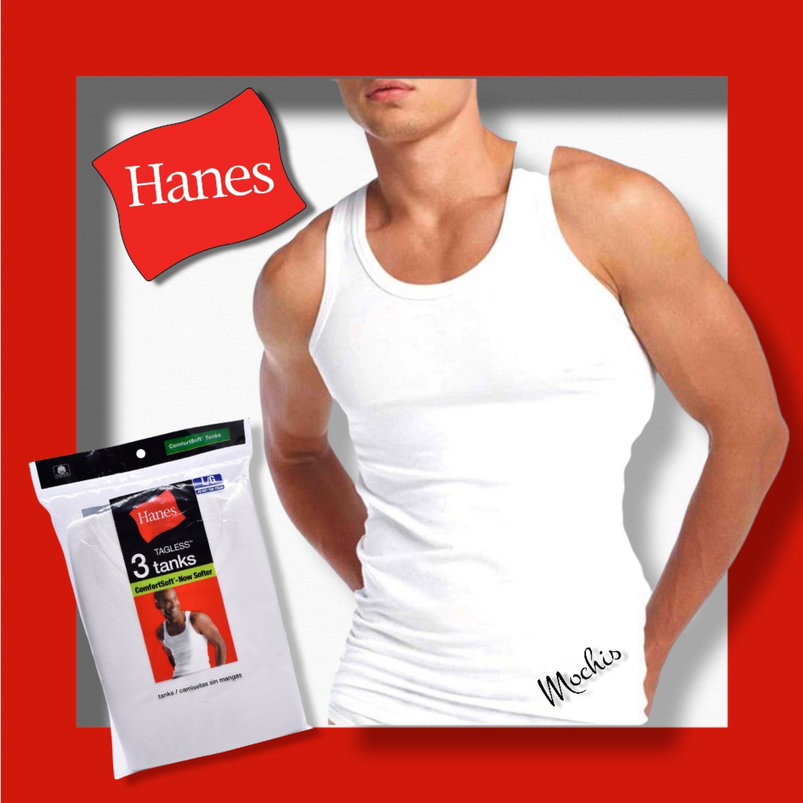 Hanes 3pcs White cotton sando for Men's in Stretchable material (Pack ...