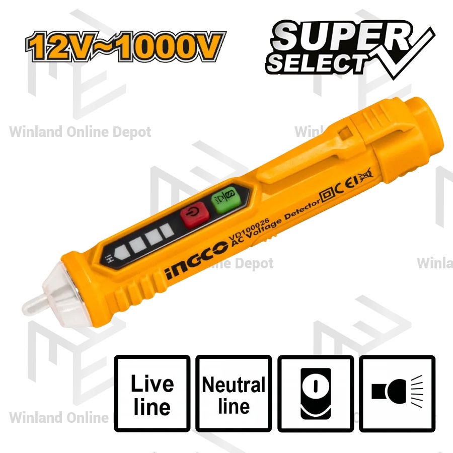 INGCO by Winland Non-Contact AC Power Test Pencil Voltage Electrical ...
