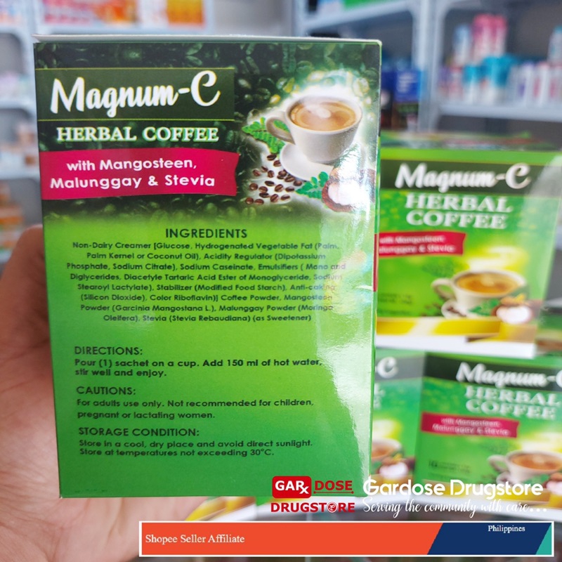 [𝗟𝗶𝗰𝗲𝗻𝘀𝗲𝗱 𝗗𝗿𝘂𝗴𝘀𝘁𝗼𝗿𝗲] Magnum C Herbal Coffee 15g (Per Box) | Lazada PH