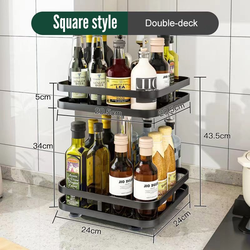 Maxcook 360° Rotating Spice Rack 1/2/3 Tier Metal Material Kitchen ...