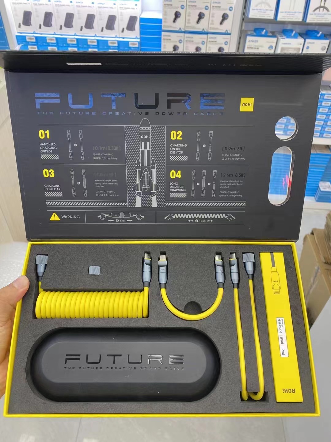 Aohi Future Spring Data Cable 140W 2.6m Super Fast Charge Line TypeC ...