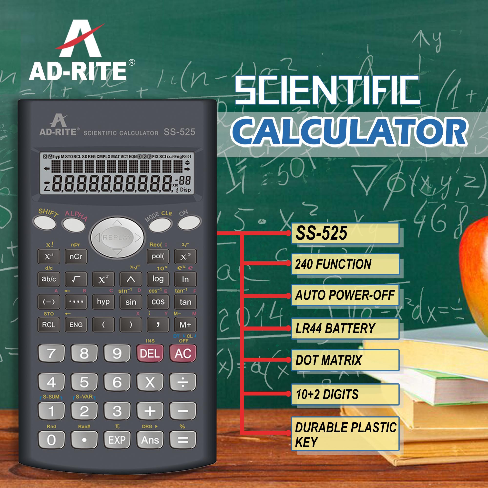AD-Rite Scientific Calculator SS-525 Battery Operated | Lazada PH