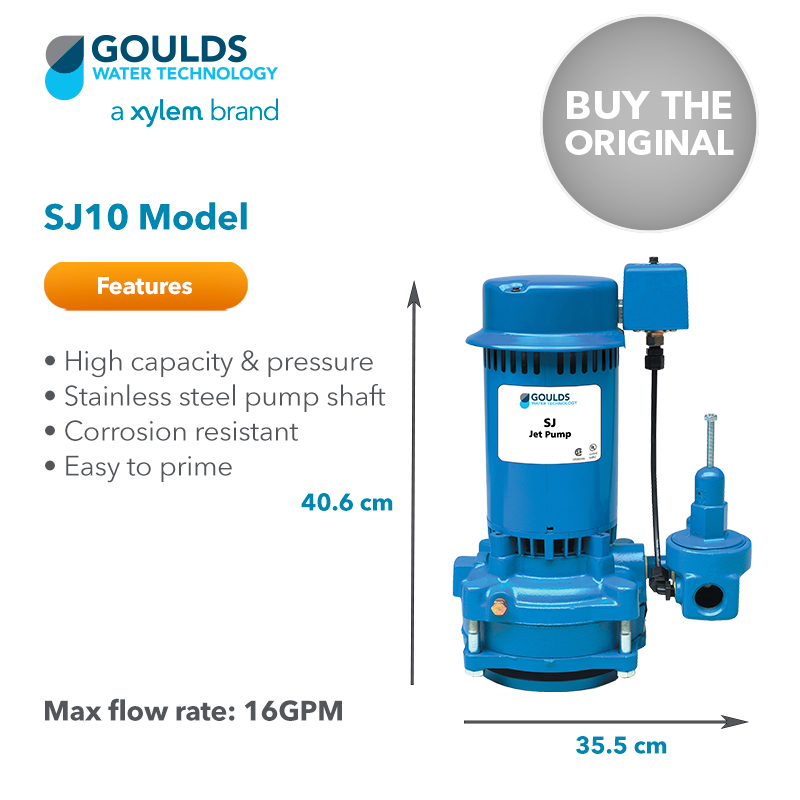 GOULDS WATER TECHNOLOGY VERTICAL DEEP WELL JET PUMP SJ10 | Lazada PH