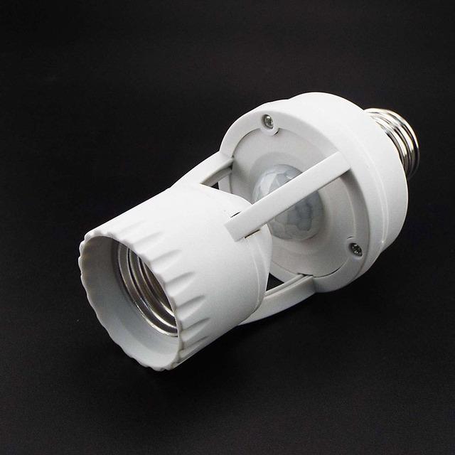 Infrared Motion Sensor E27 power plug LED Lamp Base Socket Adapter ...