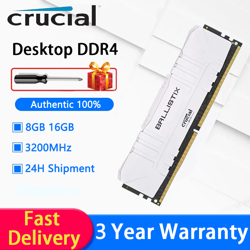 【24h ship】Crucial Ballistix Desktop PC RAM DDR4 8GB 16GB 3200MHz ...
