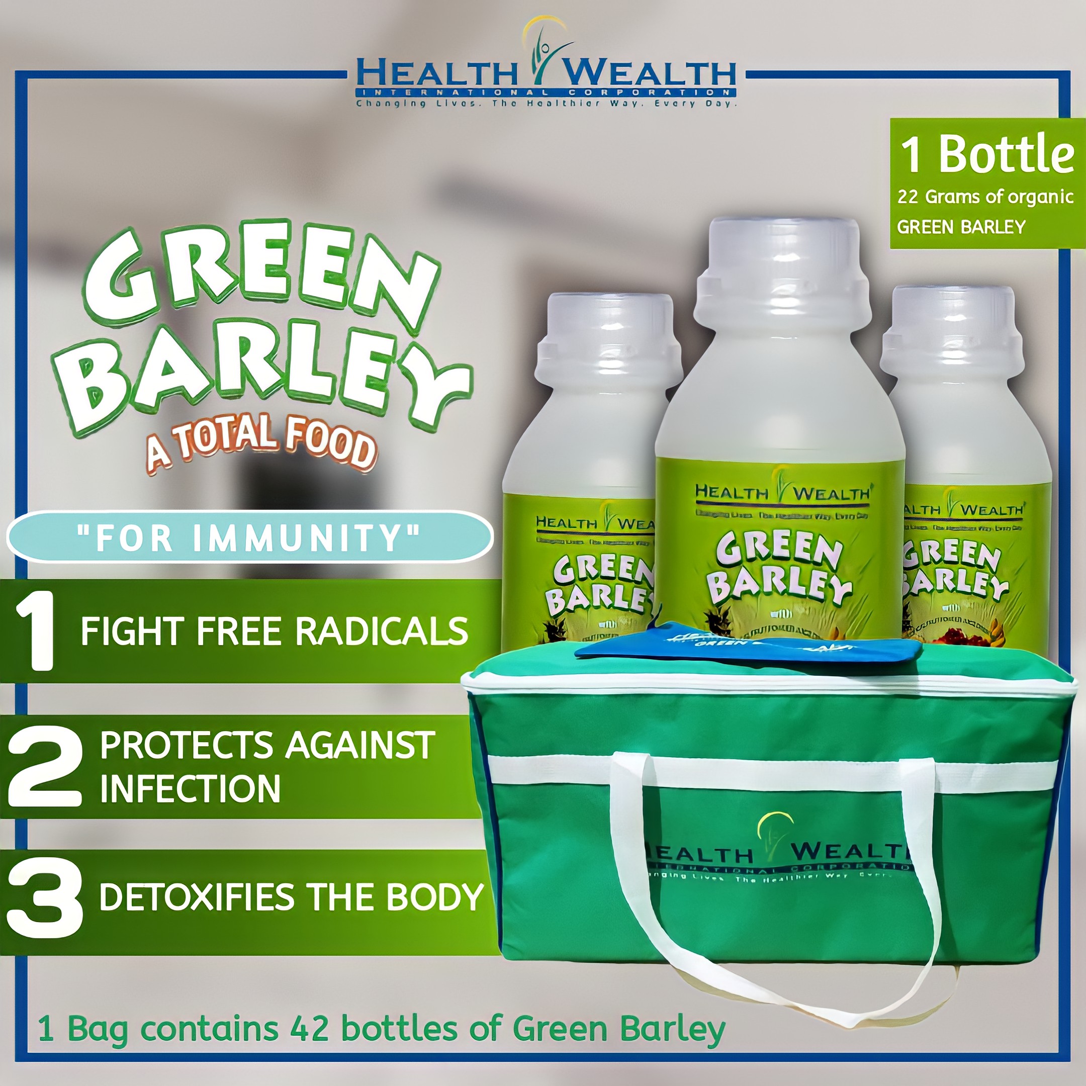 Barley Health and Wealth 1 bag / 42 Bottles Green Barley green barley ...
