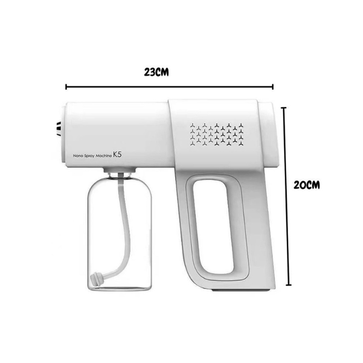 Nano Spray Disinfectant Mist Gun, Handheld Rechargeable Blue Light ...
