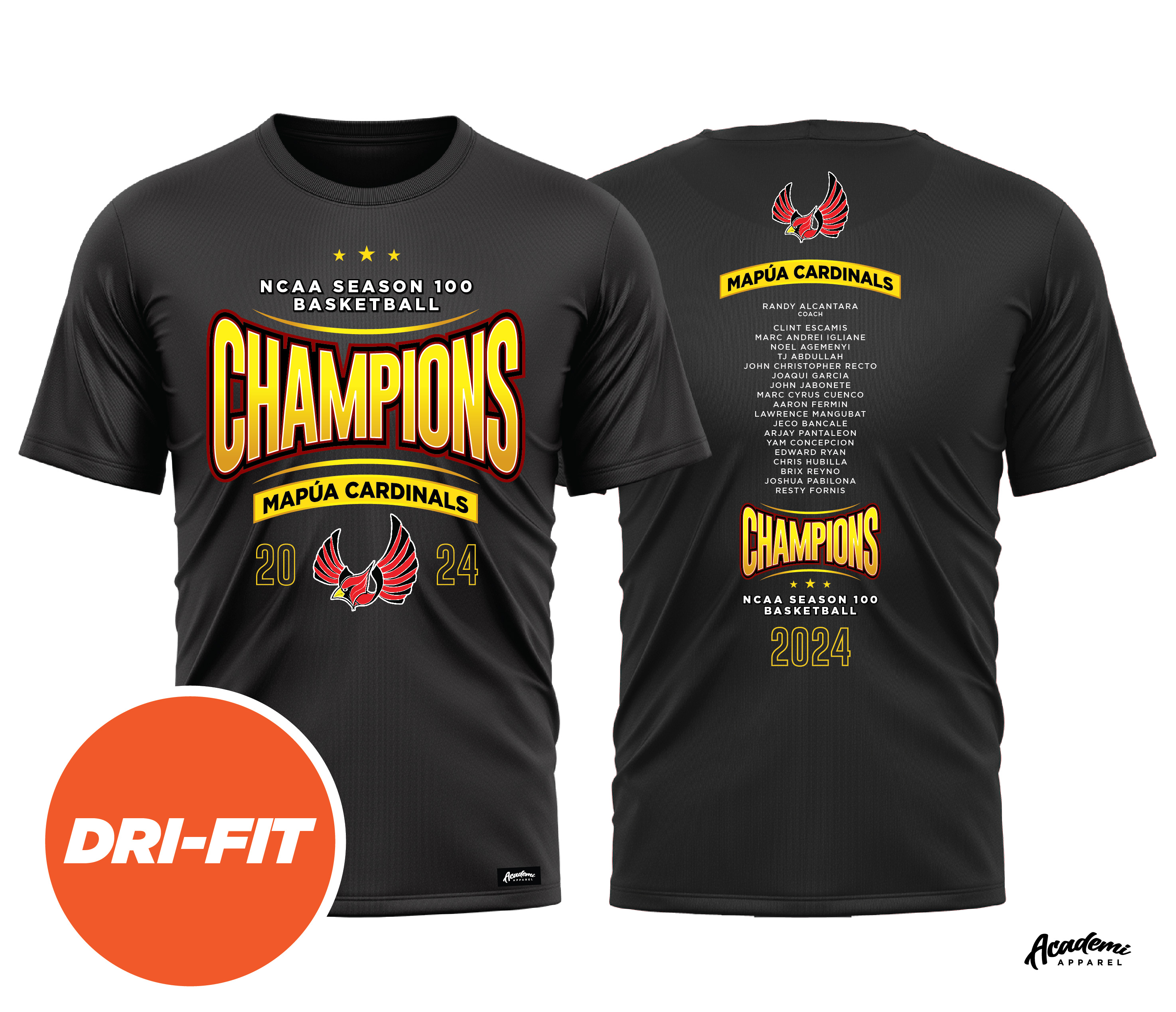 MAPÚA CARDINALS 2024 CHAMPIONS T-SHIRT / Mapúa Cardinals Basketball ...
