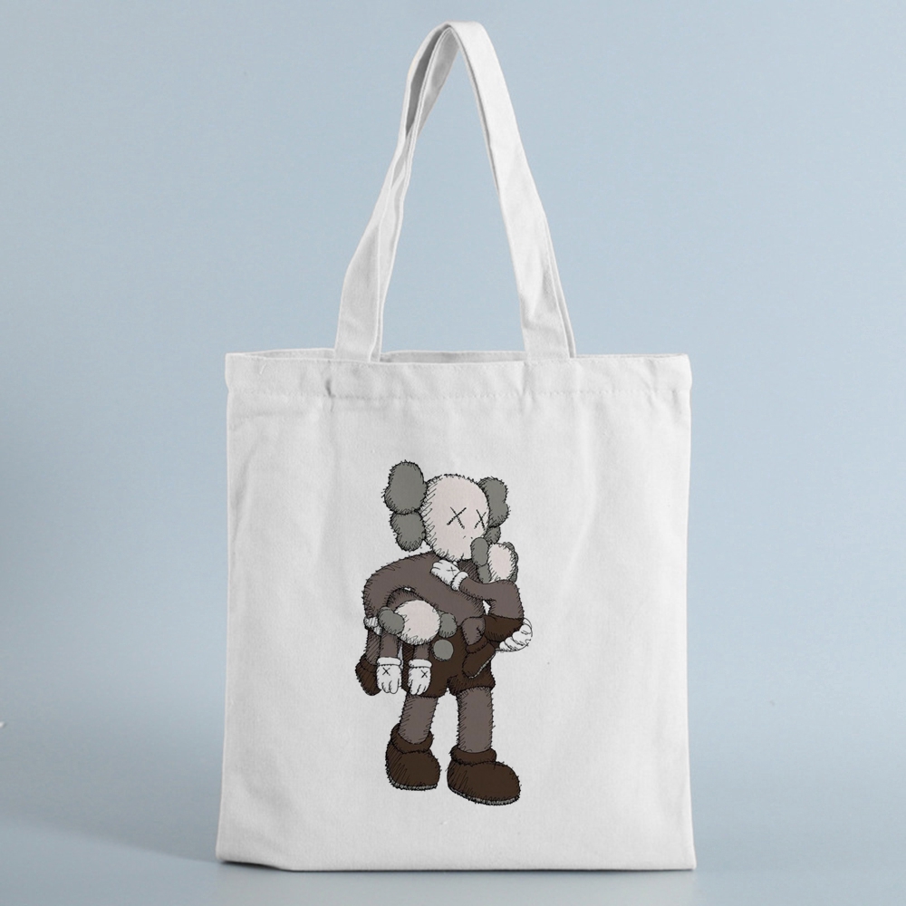 Kaws Korean Student Canvas Bags Cute Shoulder Bag Eco Canvas Handbag ...