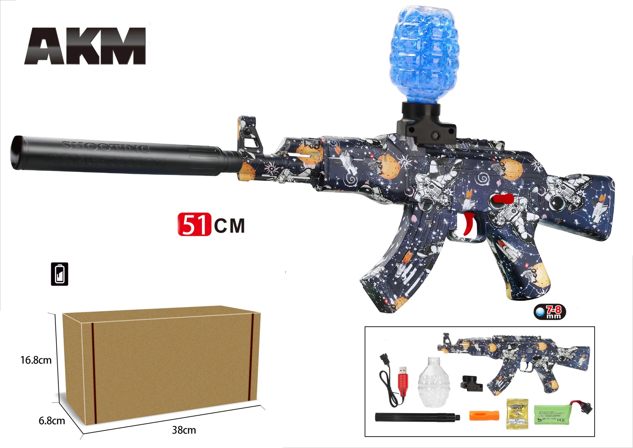 AK 47 M416 Gel Blaster Orbeez Electric Paintball Toy Gun With Goggles ...