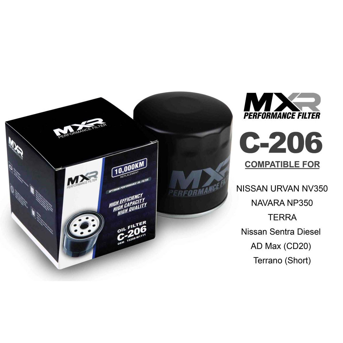 C-206 MXR OIL FILTER FOR NISSAN URVAN NV350 NAVARA NP300 TERRA Sentra ...