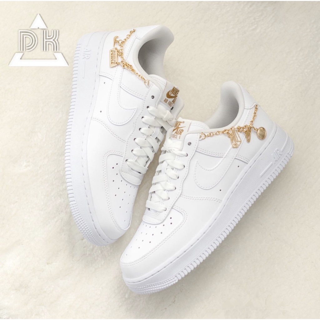 NIKE AIR FORCE 1 Lucky Charms Platinum Refining Gold Necklace All White ...