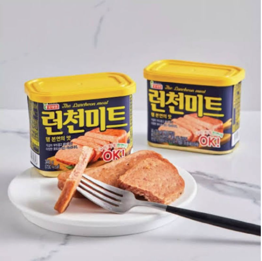 Lotte Korean Luncheon Meat 340g OK! (Authentic) same as Spam Prem Hansung Purefoods Chinese ...