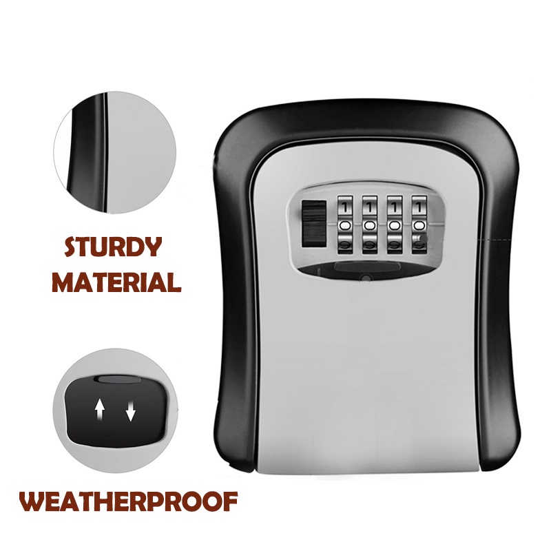 Wall Mount Key Safe Box With 4 Digit Combination Security Code Lock Key ...