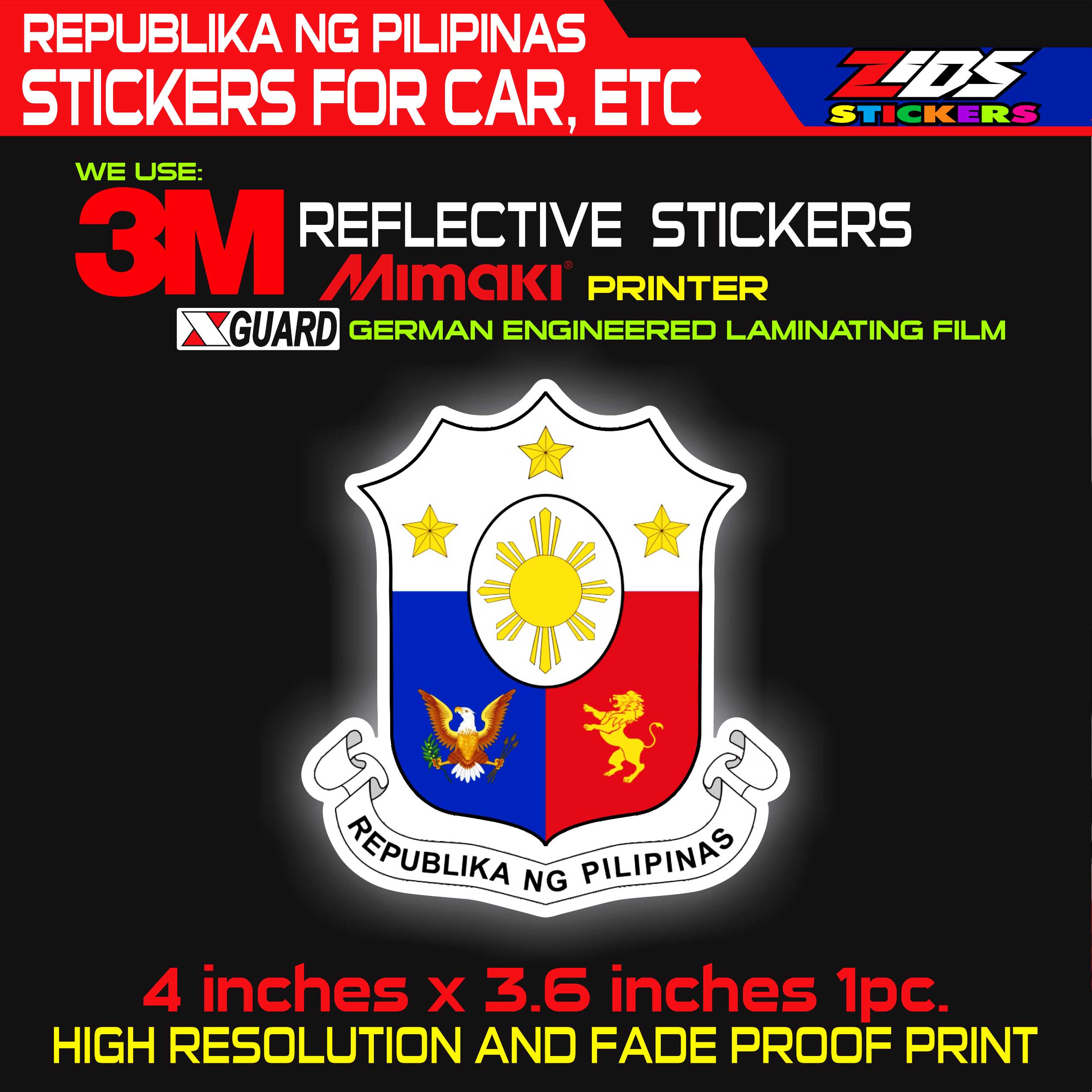 republika ng pilipinas logo 3M reflective stickers for 3M reflective ...