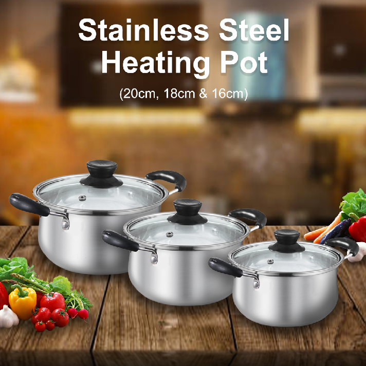 7PCS/Set Cookware Set Kitchenware Stainless Steel Soup Pot Frying Pan ...