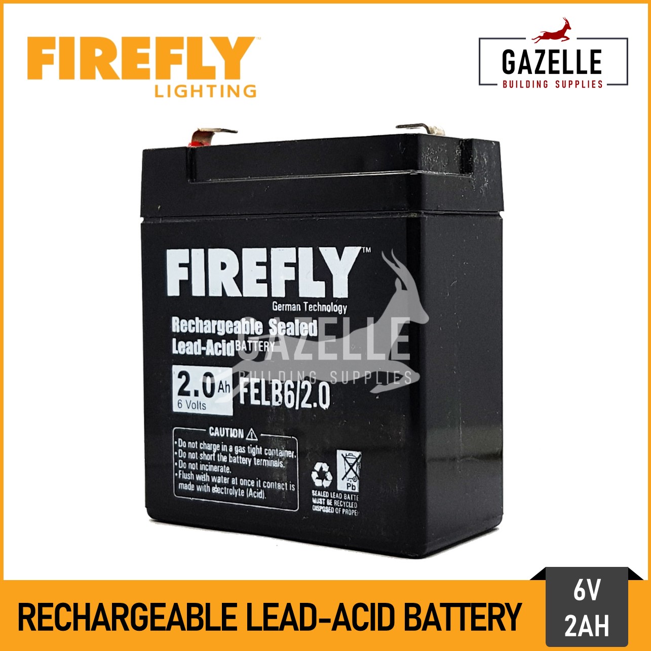 Firefly Rechargeable Sealed Lead Acid Battery - FELB4 4V / FELB6 6V ...