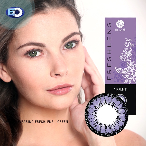 EO Flexwear Freshlens Colored Contact Lenses - VIOLET (Good for 3 ...