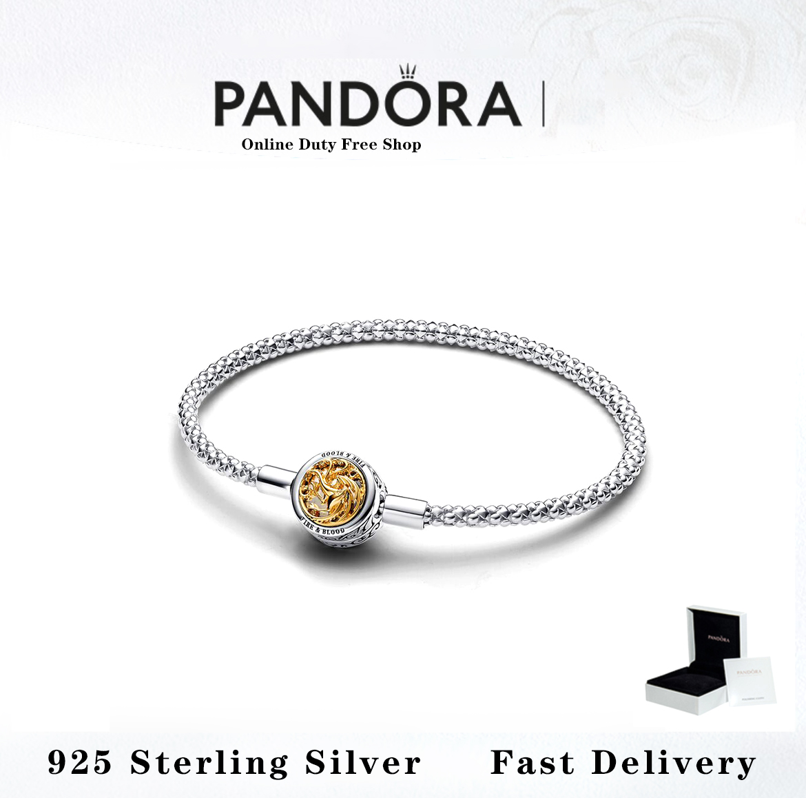 Game of Thrones House Sigil Clasp Pandora Moments Studded Chain ...