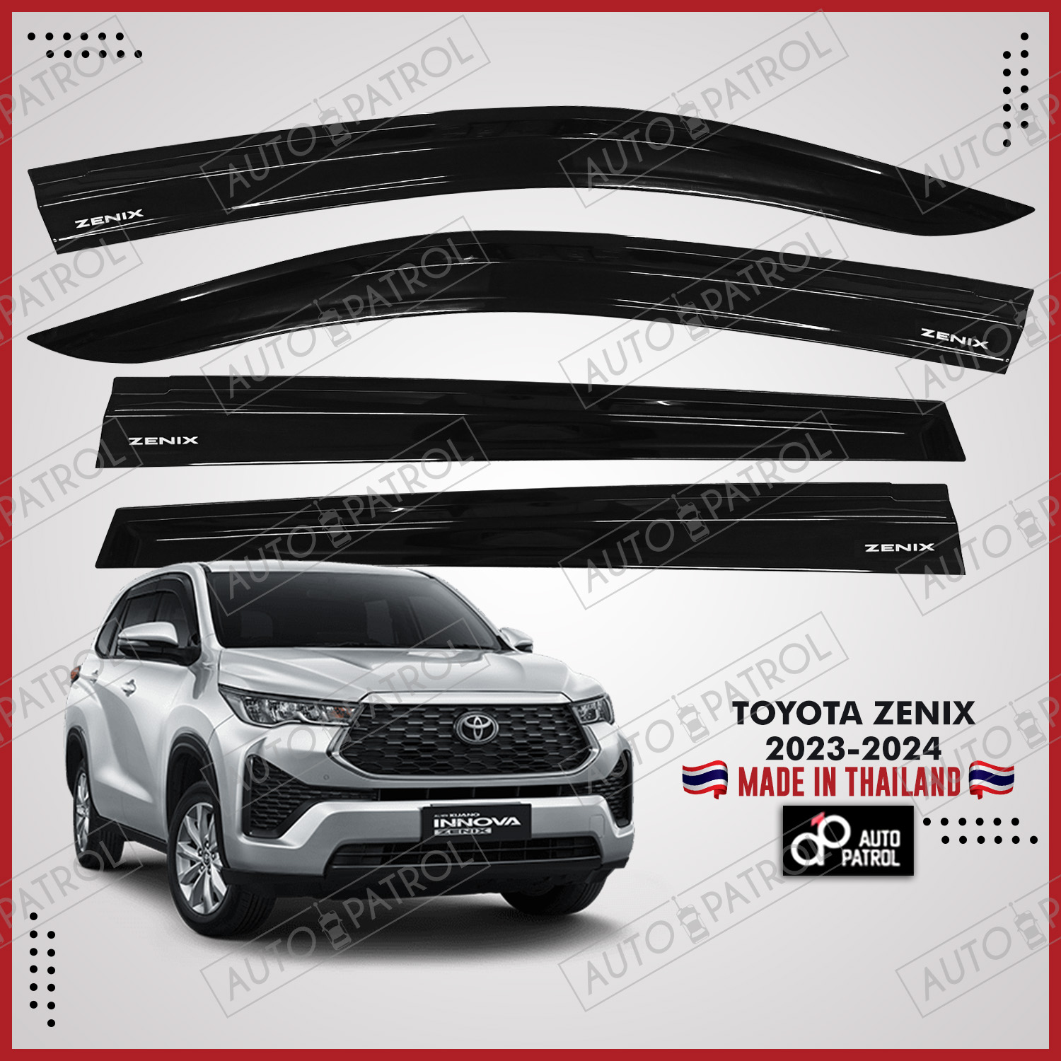 TOYOTA ZENIX 2023-2024 Window Door Visor Black / Rain / Sun Doorvisor ...