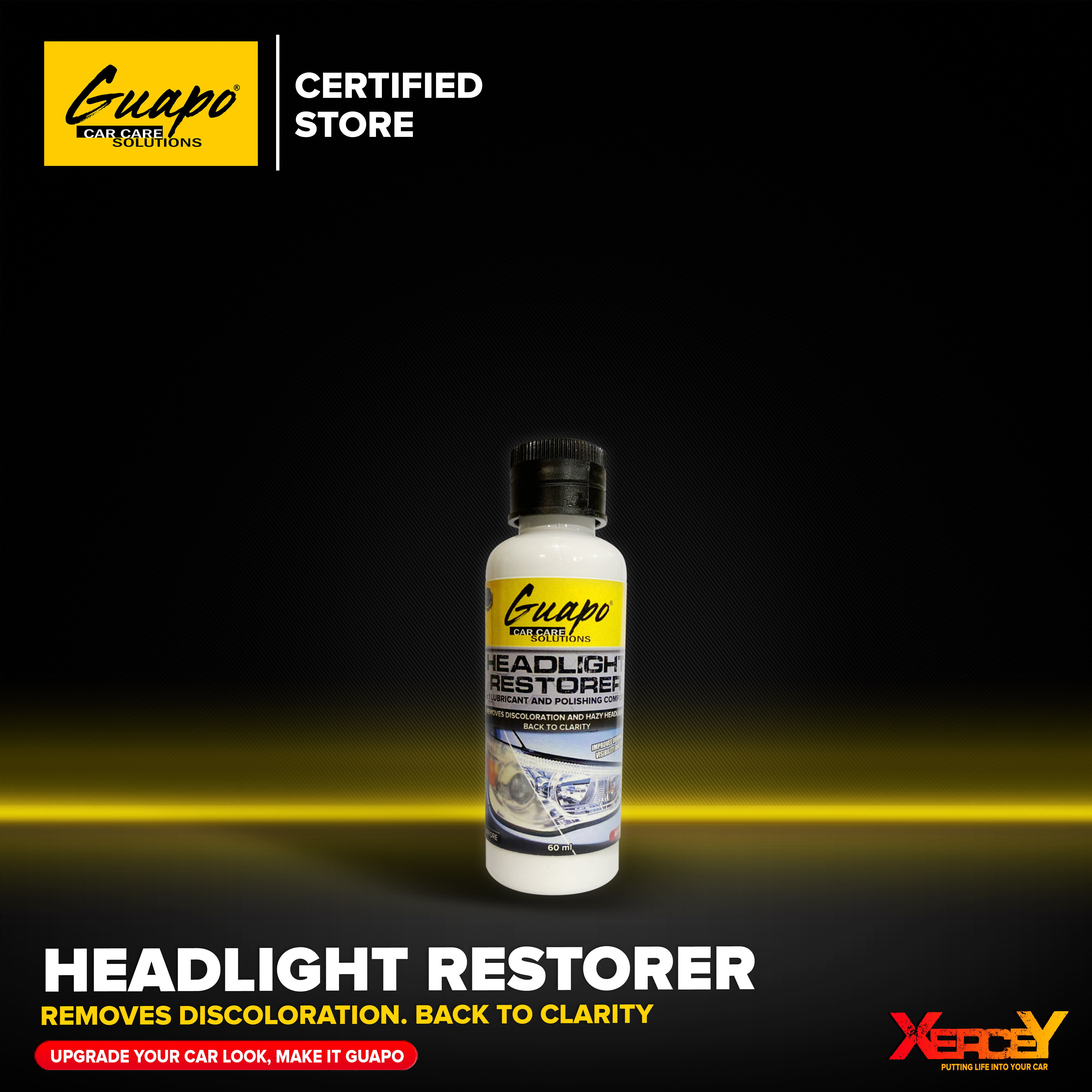 Guapo Headlight Restorer 2 in 1 Lubricant and Polishing Compound 60ml ...