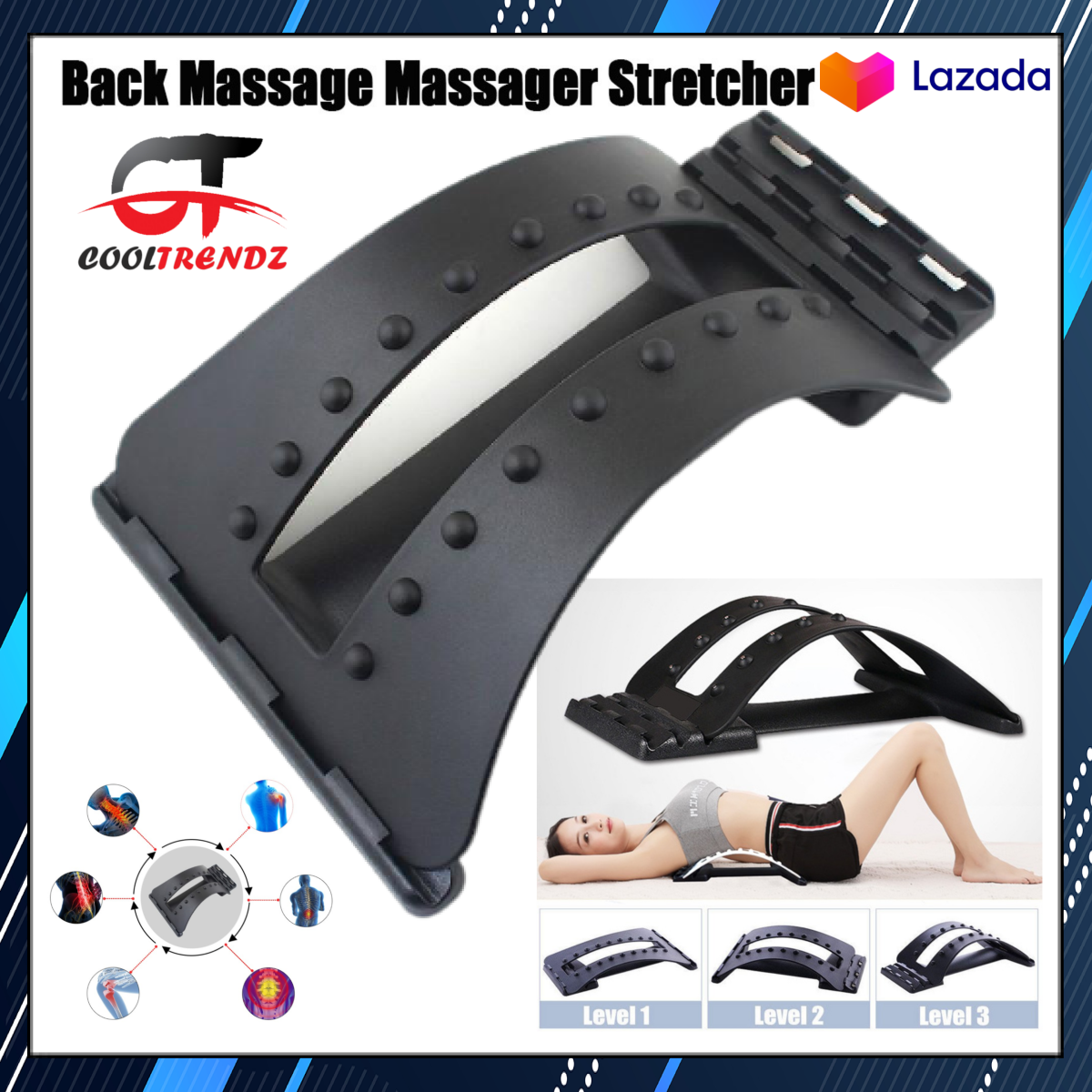 Magnetic Pressure Points Lumbar Traction Orthotic Magic Back Support ...
