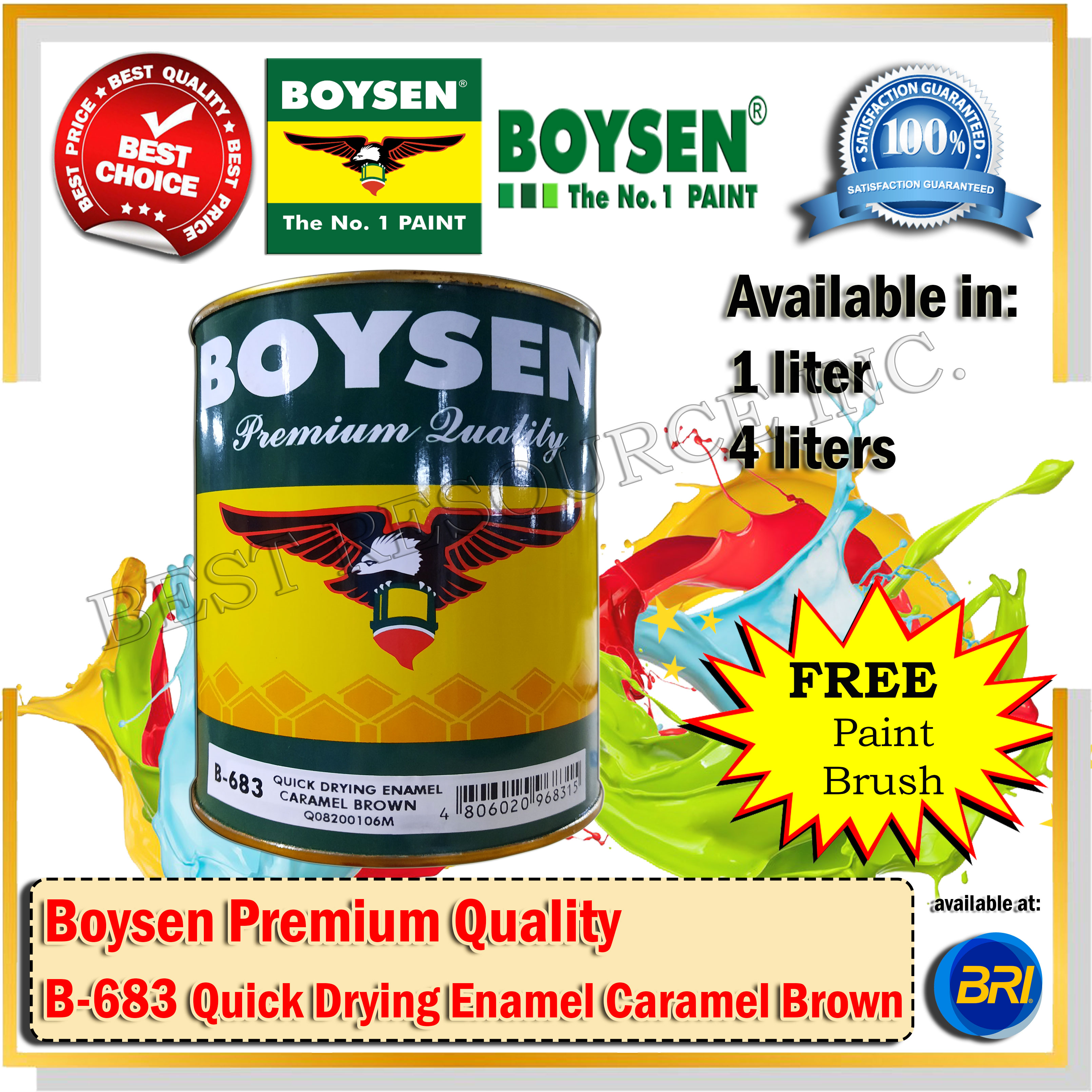 Boysen Premium Quality BS 683 Quick Drying Enamel Caramel Brown 1/4 ...