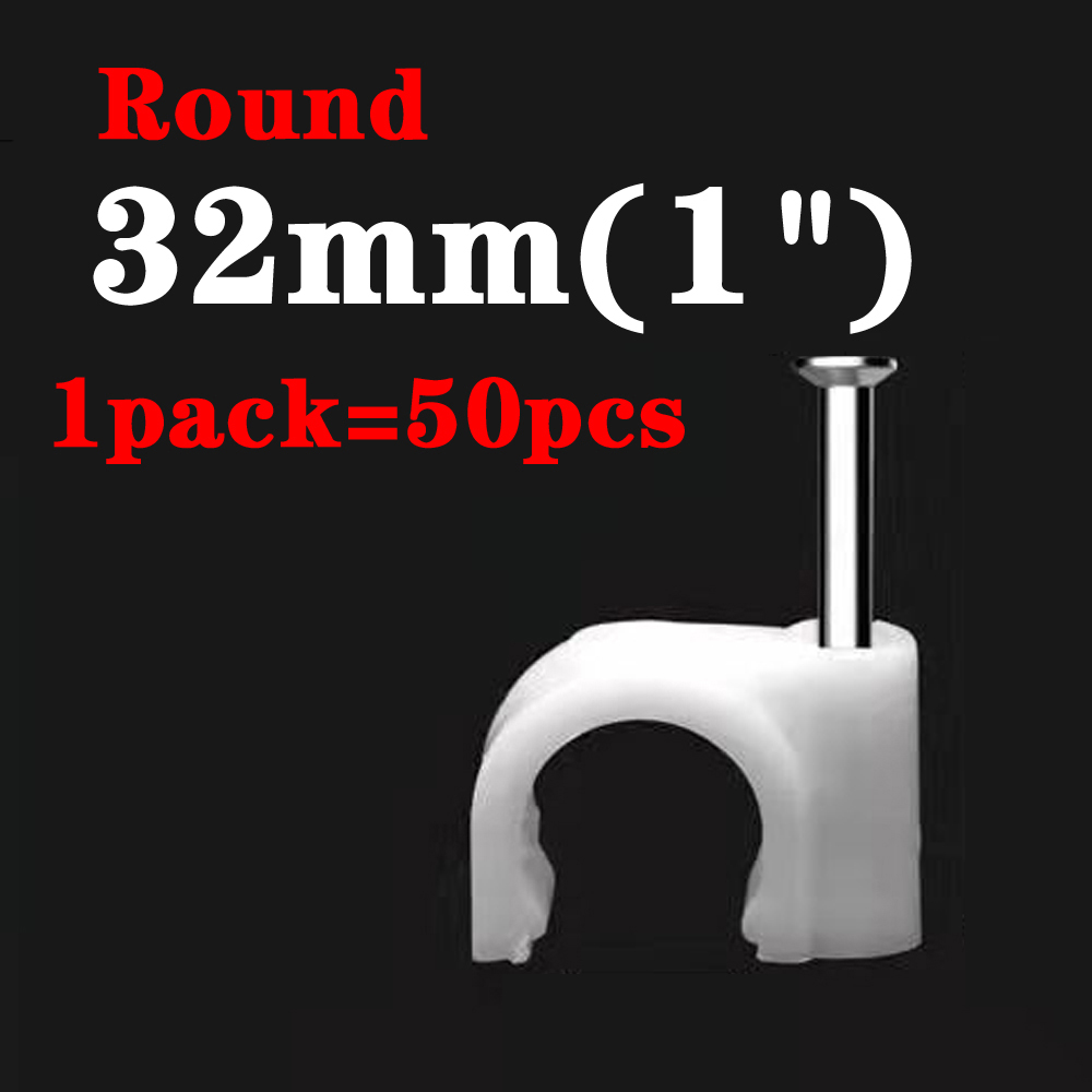 （WHITE PVC Clamp）PVC Cable Clips Round Nail Type Cable Clamps Heavy Duty 8mm 10mm 12 mm 20mm ...