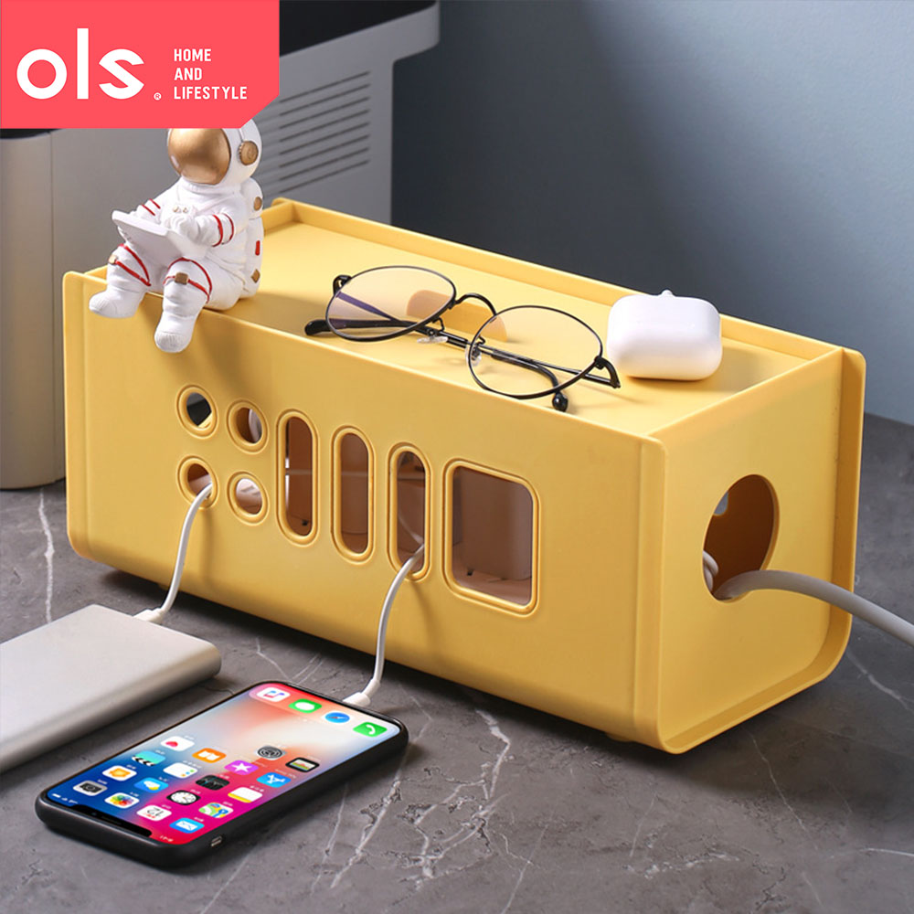 OLS Extension Plug Socket Wire Storage Box Multifunctional Cable Wire ...